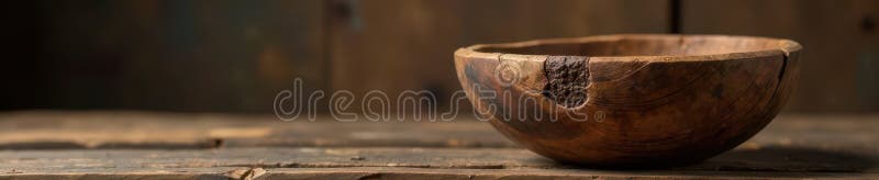 Ancient, Single Piece Wooden Bowl; Rustic, Weathered Texture, Detail ...