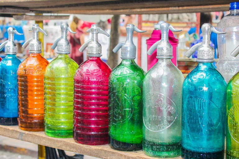 Ancient Siphons Old Colourful Vintage Retro Stock Photo - Image of blue ...