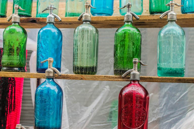 Ancient Siphons Rustic Rusty Glass San Telmo Stock Image - Image of ...