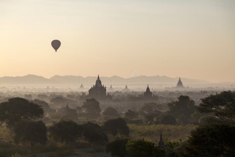 Ancient Site of Bagan in Burma (Myanmar) Stock Image - Image of fishing ...