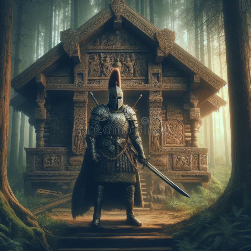 Ancient Slavic Warrior in Armor Stock Illustration - Illustration of ...