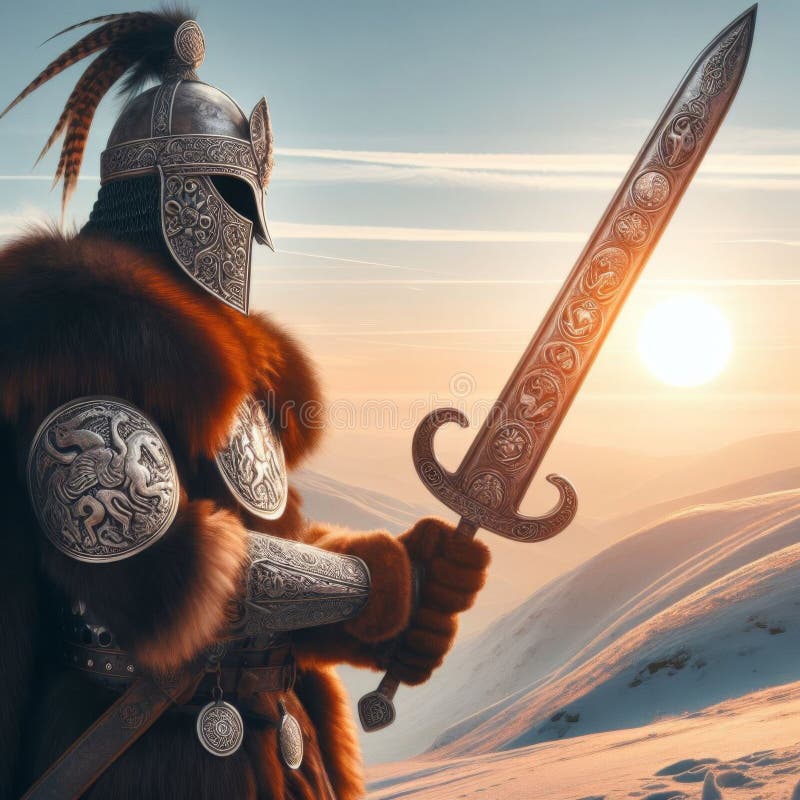 Ancient Slavic Warrior in Armor Stock Illustration - Illustration of ...