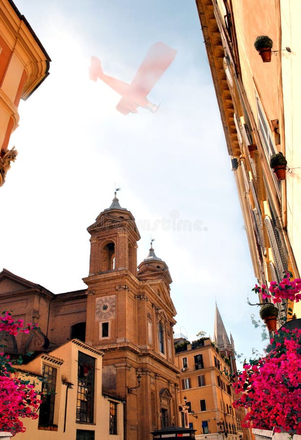 Ancient Small Street of Rome. Stock Image - Image of capella, color ...