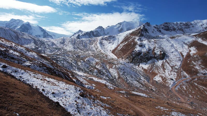 An Ancient Snow Glacier among High Mountains. Stock Video - Video of ...