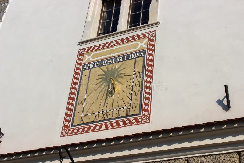 An Ancient Solar Clock on the Wall Stock Photo - Image of sunlight ...