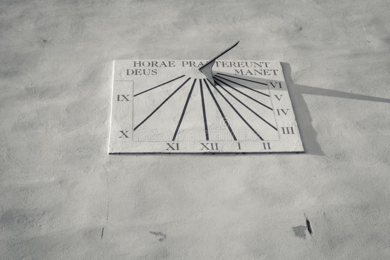 An Ancient Solar Clock on the Wall Stock Photo - Image of sunlight ...