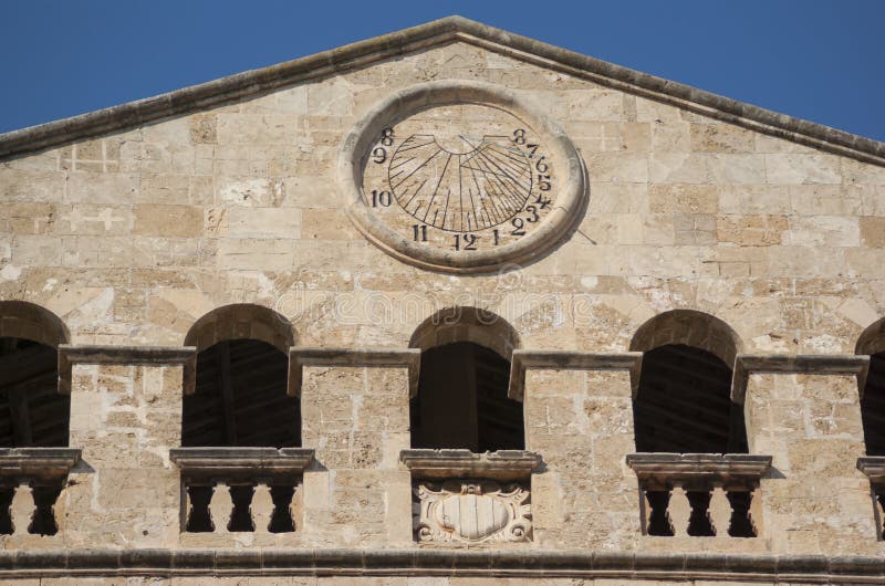 Ancient solar clock stock photo. Image of dial, building - 32685010