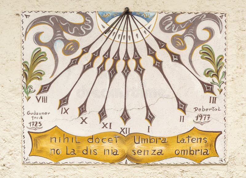 An Ancient Solar Clock on the Wall Stock Photo - Image of sunlight ...