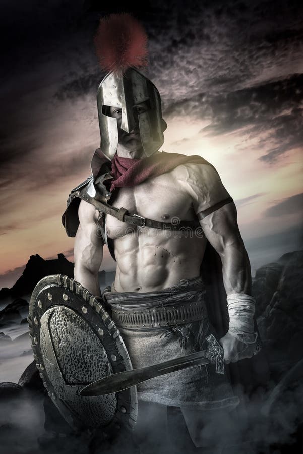 Ancient Soldier or Gladiator Stock Photo - Image of arena, muscular ...