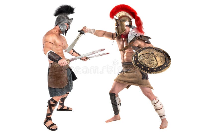 Roman Gladiators Fighting Each Other