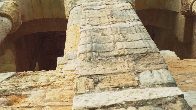Ancient Spanish Church. Facade with Arched Windows and Patterned ...