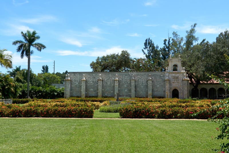 The Ancient Spanish Monastery in Miami Stock Photo - Image of modern ...