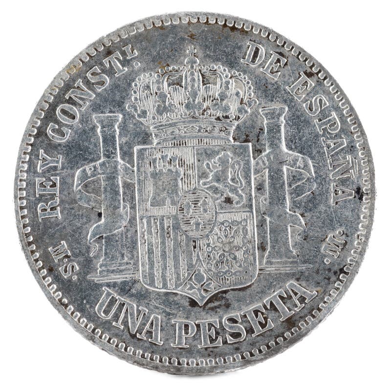 Ancient Spanish Silver Coin of King Alfonso XII Stock Image - Image of ...