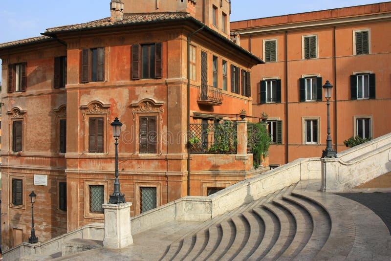 Ancient Spanish Steps in the Center of Rome Stock Image - Image of ...