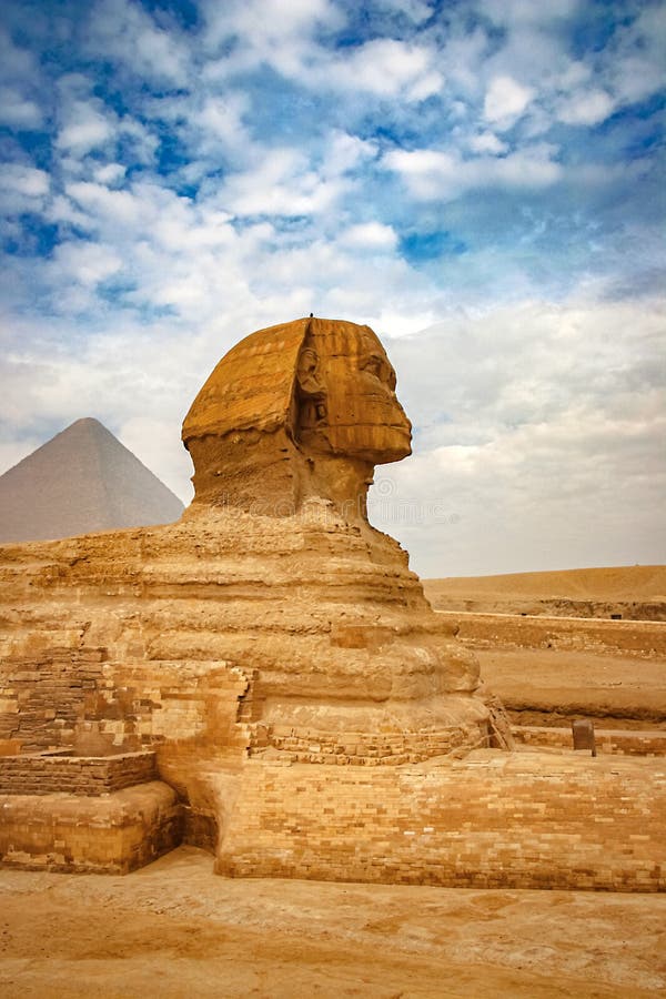 Ancient Sphinx and Pyramids, Symbol of Egypt Stock Image - Image of ...