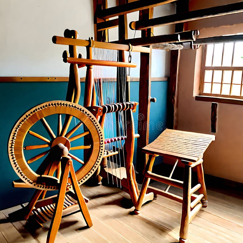 Ancient Spinning Wheel , AI-generatet Stock Illustration - Illustration ...