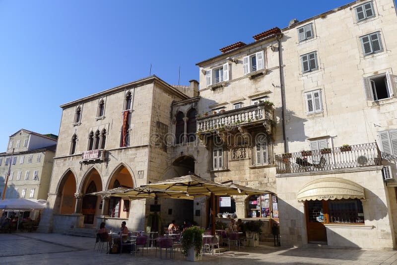 Ancient Split city editorial stock photo. Image of cafe - 33455673