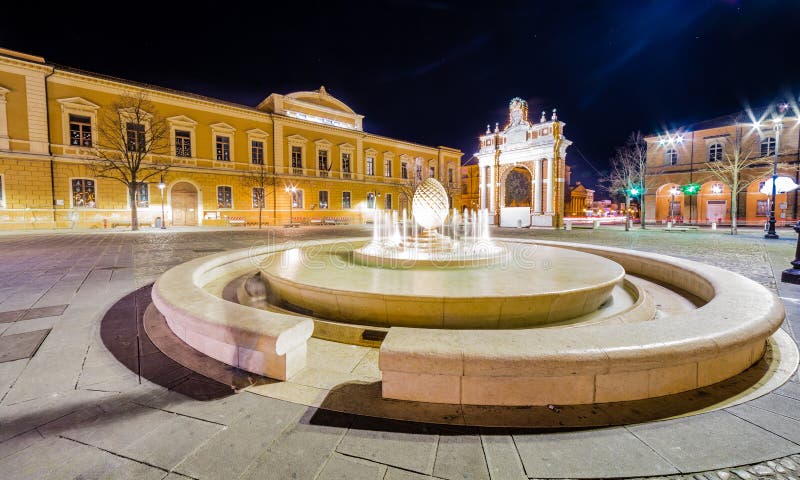 Ancient square at night stock photo. Image of fountain - 83763204