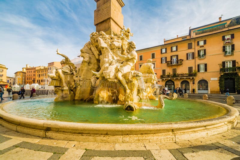 Ancient square in Rome stock image. Image of tourism - 84196723