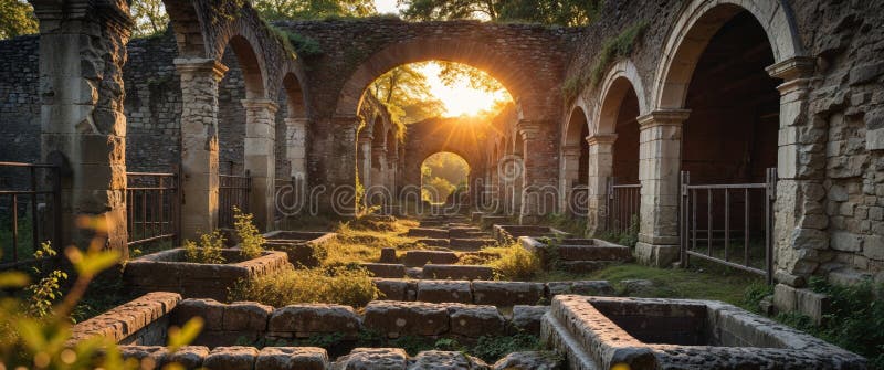 Ancient Stables Ruins of Stables with Stone Troughs and Stalls O. Stock ...