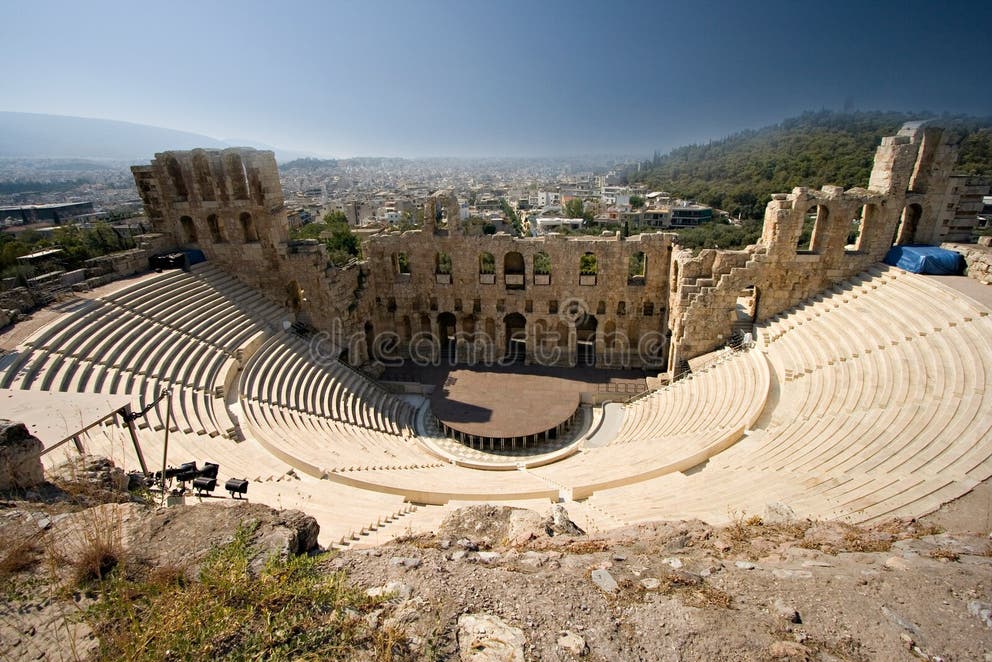 Ancient Stadium in Acropolis Stock Image - Image of monument, modern ...