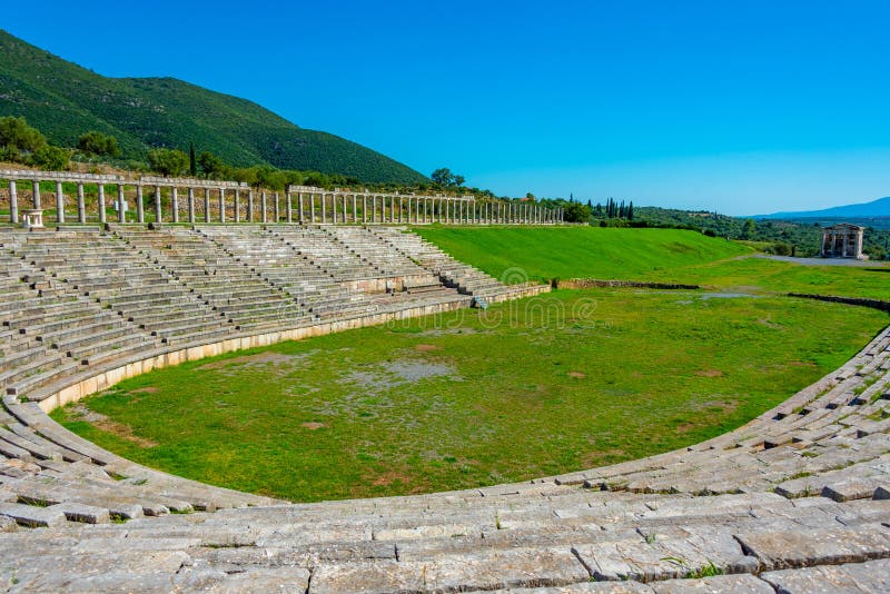 Ancient Stadium of Archaeological Site of Ancient Messini in Gre Stock ...