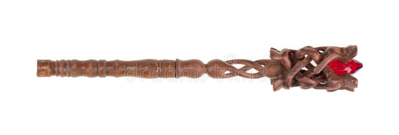 Ancient Staff Isolated on White Stock Image - Image of scepter, wizard ...