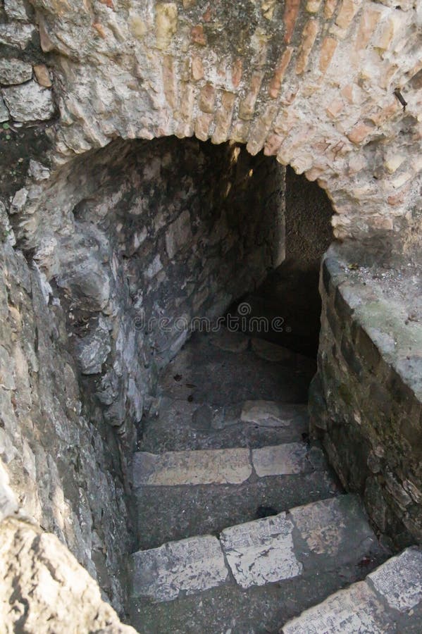 An Ancient Staircase To the Grotto. Stock Photo - Image of limestone ...
