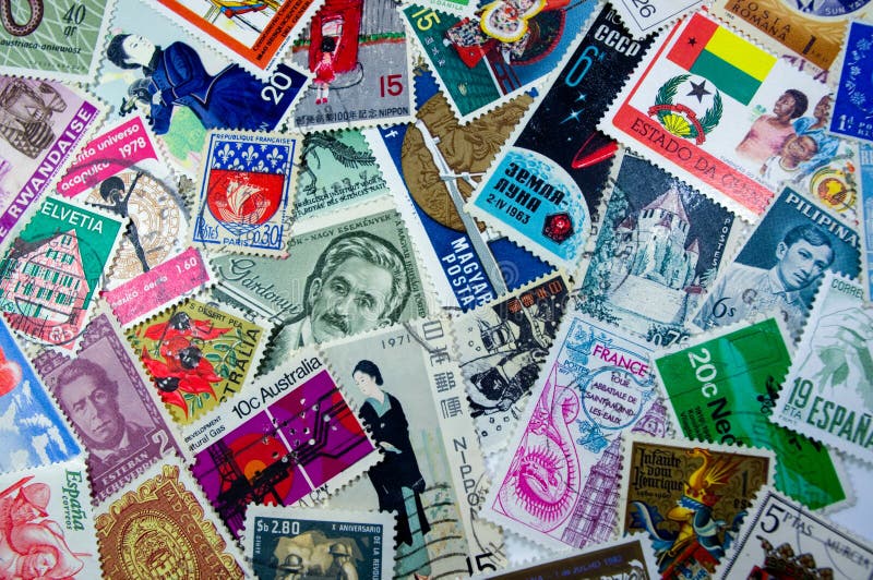 Ancient Stamps from Different Countries of the World Editorial Image ...
