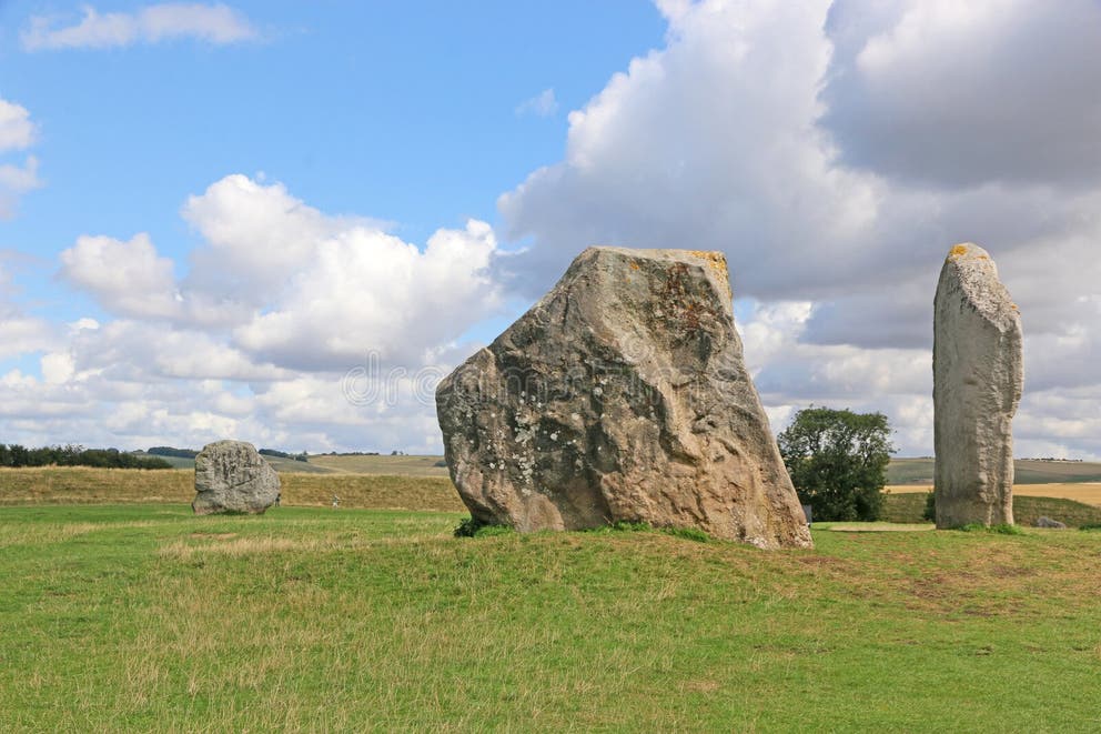 Standing Stone Circle at Avebury in Wiltshire Stock Photo - Image of ...