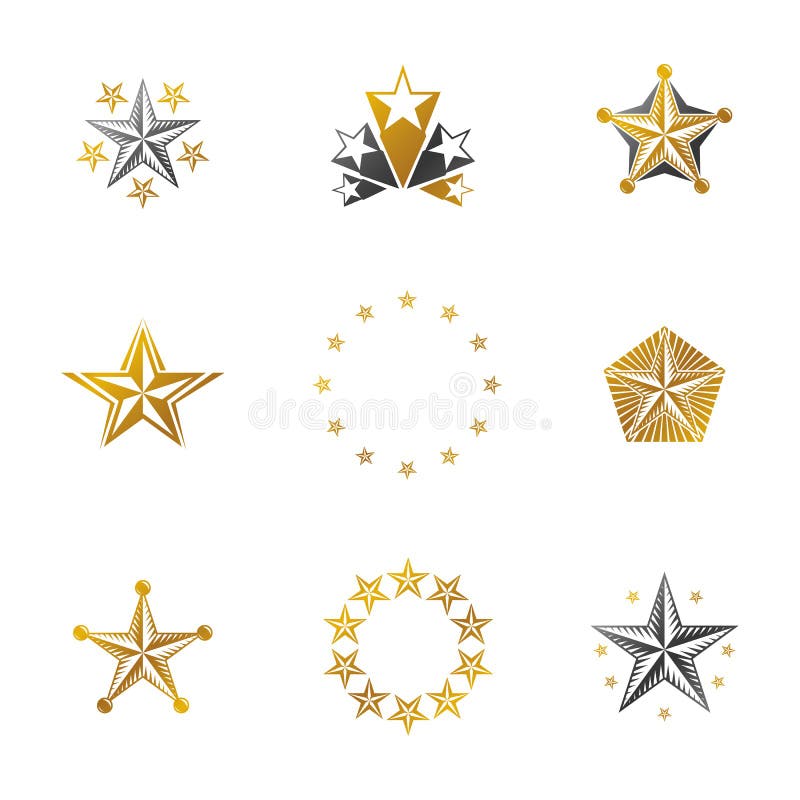 Collection of 72 Star Icons. Stock Vector - Illustration of ...