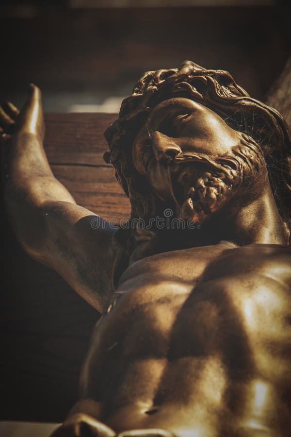 Ancient Statue of the Crucifixion of Jesus Christ. Retro Styled Image ...