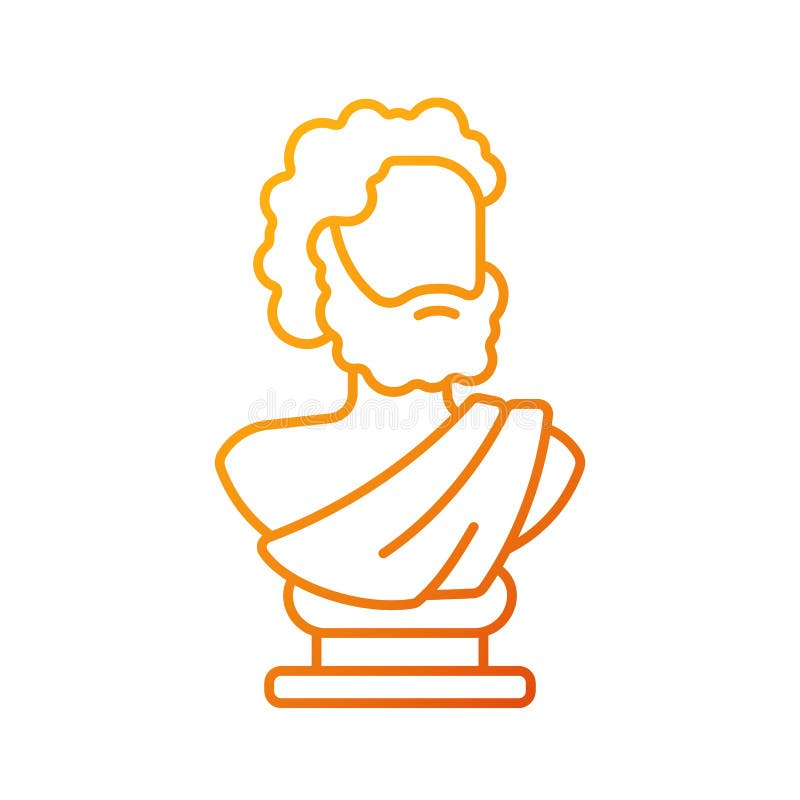 Ancient Statue Gradient Linear Vector Icon Stock Vector - Illustration ...