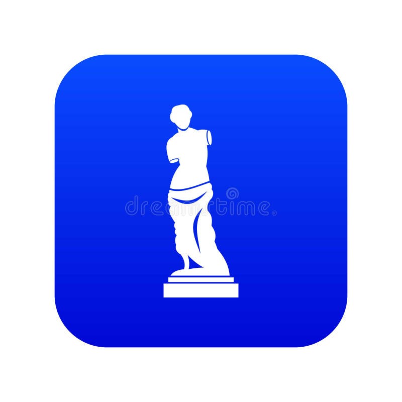 Ancient Statue Icon Digital Blue Stock Vector - Illustration of ...