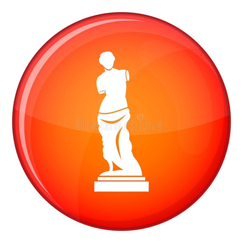 Ancient Statue Icon, Flat Style Stock Vector - Illustration of flat ...