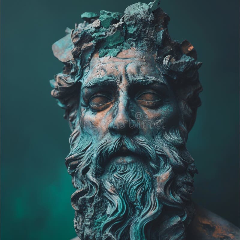 Ancient Statue with a Patina Finish Stock Illustration - Illustration ...