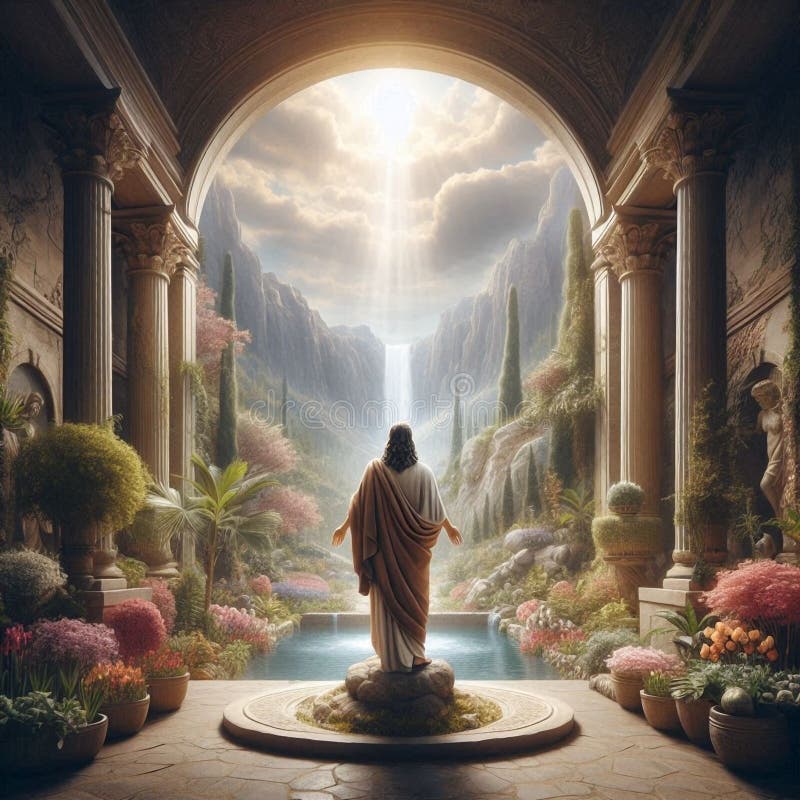 Jesus Standing, Front and Side View. Isometric Vector Illustration ...