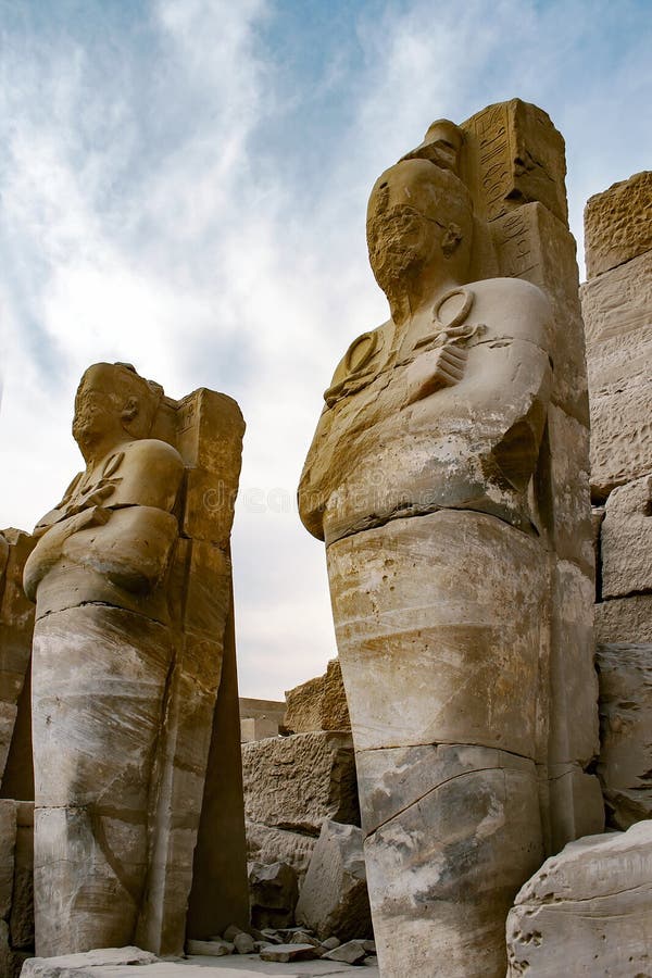 Statues in Karnak Temple. Luxor, Egypt Stock Photo - Image of ancient ...