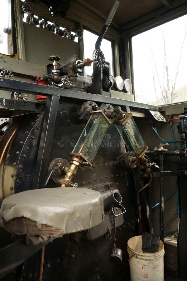 Ancient Steam Train Machinist Cab Stock Image - Image of patagonia ...