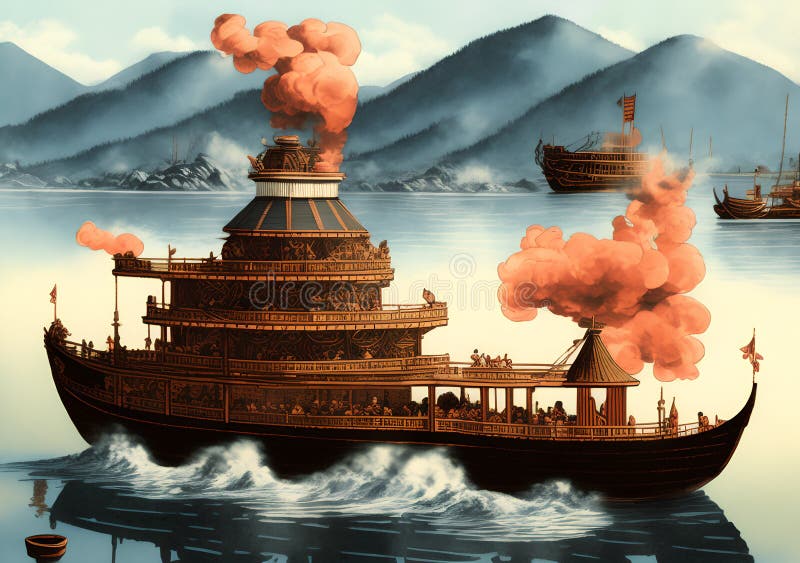 Ancient Steamboat Stock Illustrations – 139 Ancient Steamboat Stock ...