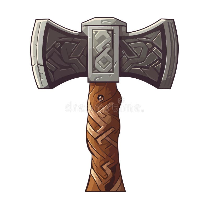 Ancient Steel Axe, Sharp Blade, Heavy Handle Stock Vector ...