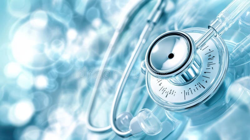 Stethoscope on Blue Background Stock Illustration - Illustration of ...