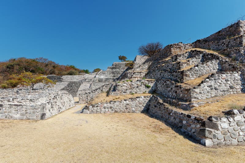 Ancient Step Pyramids on Top of a Mountain. Cleared Meadows with Grass ...