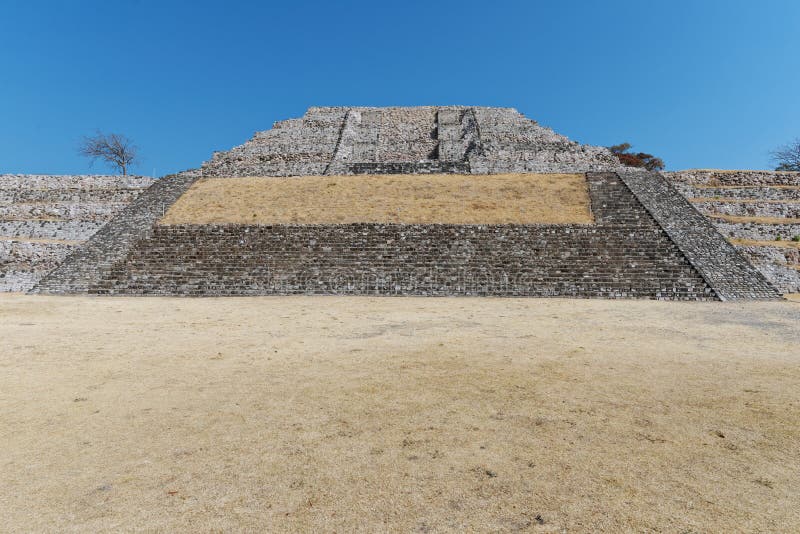 Ancient Step Pyramids on Top of a Mountain. Cleared Meadows with Grass ...