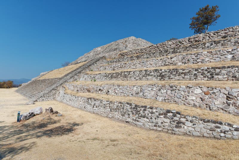 Ancient Step Pyramids on Top of a Mountain. Cleared Meadows with Grass ...