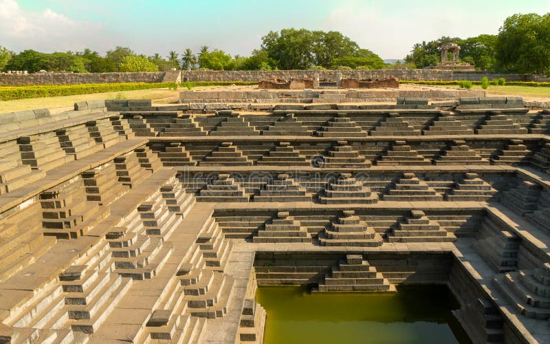 Ancient Step Well, Tourist Travel Attraction in India Stock Image ...