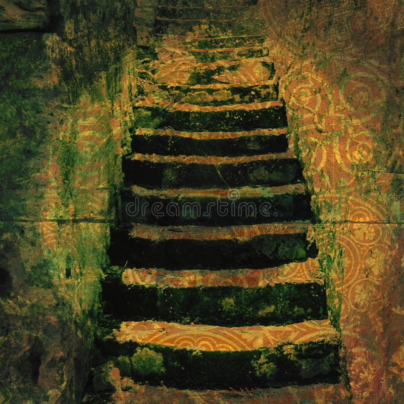 Ancient Steps Stairway To Heaven Stock Illustration - Illustration of ...