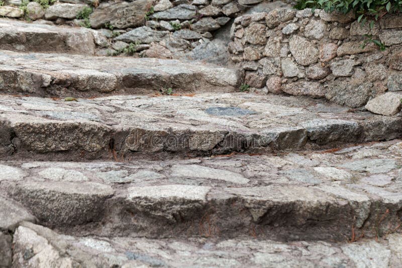 Ancient Steps Made of Natural Building Stones Stock Photo - Image of ...