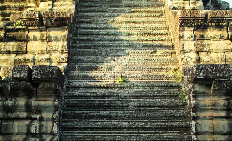 Ancient Steps of an Old Temple in Morning Stock Photo - Image of iconic ...