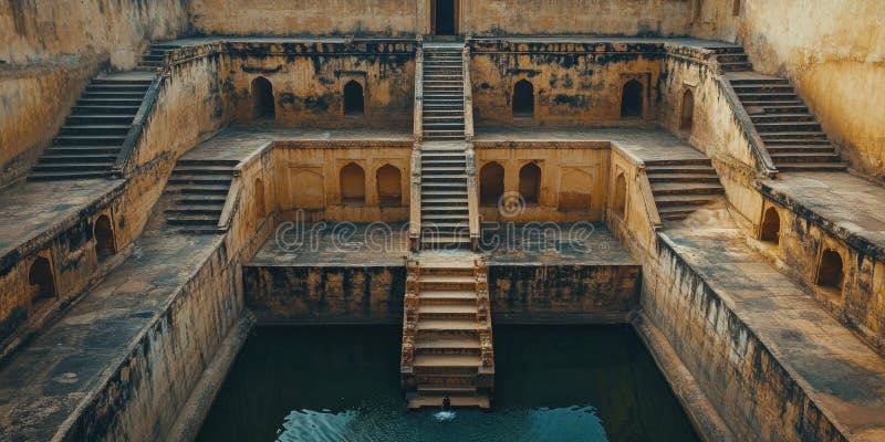 Ancient Stepwell stock photo. Image of ruins, generated - 362972526